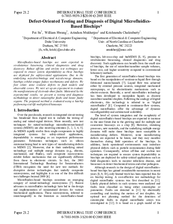 (PDF) Defect-oriented testing and diagnosis of digital ...
