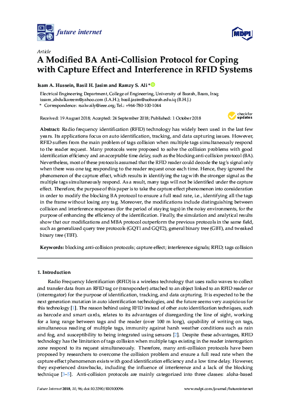 (PDF) A Modified BA Anti-Collision Protocol for Coping with Capture Effect and Interference in ...