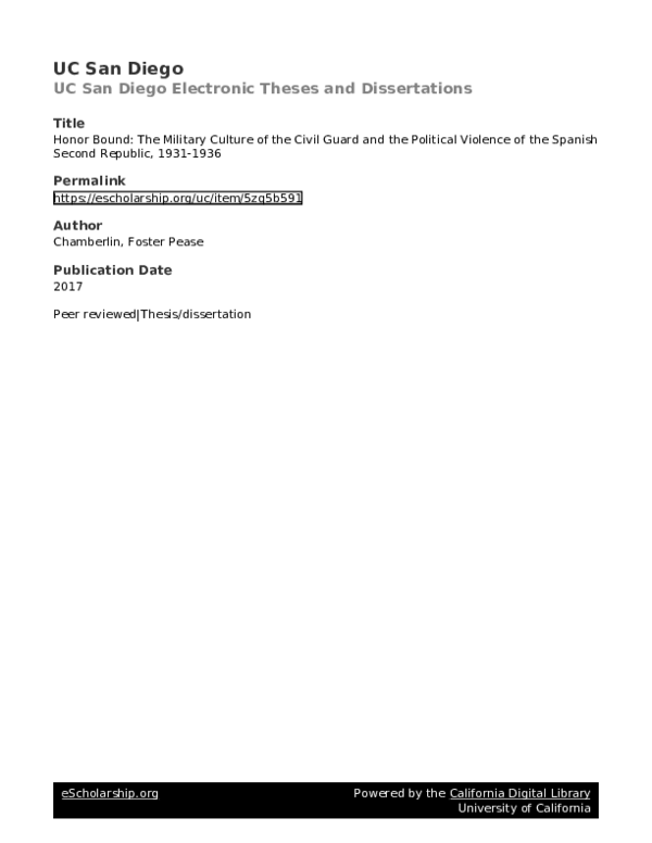 (PDF) Honor Bound: The Military Culture of the Civil Guard and the ...