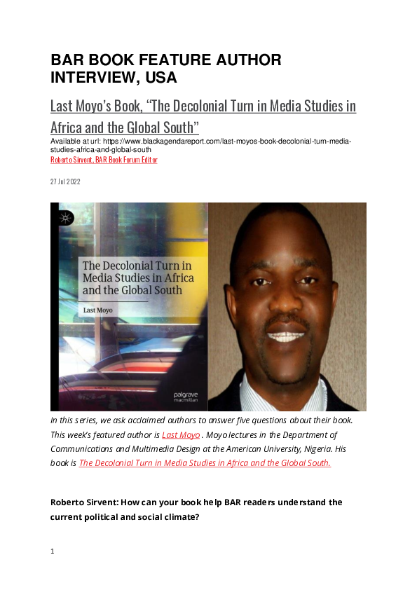 (PDF) BAR BOOK FEATURE: AUTHOR INTERVIEW