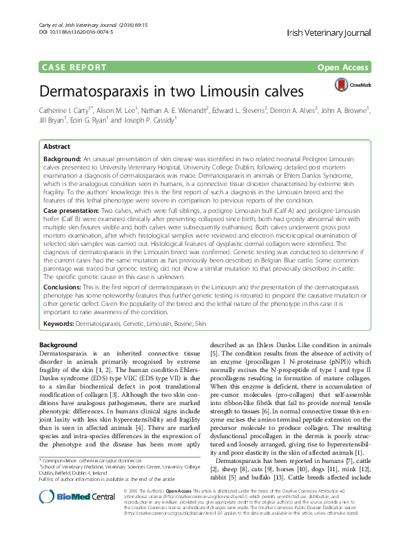 (PDF) Dermatosparaxis in two Limousin calves | Edward Stevens ...