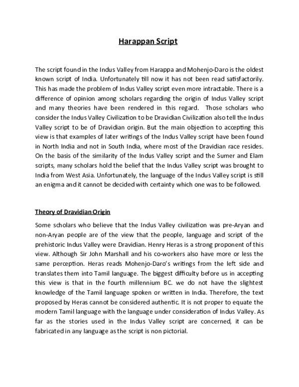 (DOC) Harappan Script