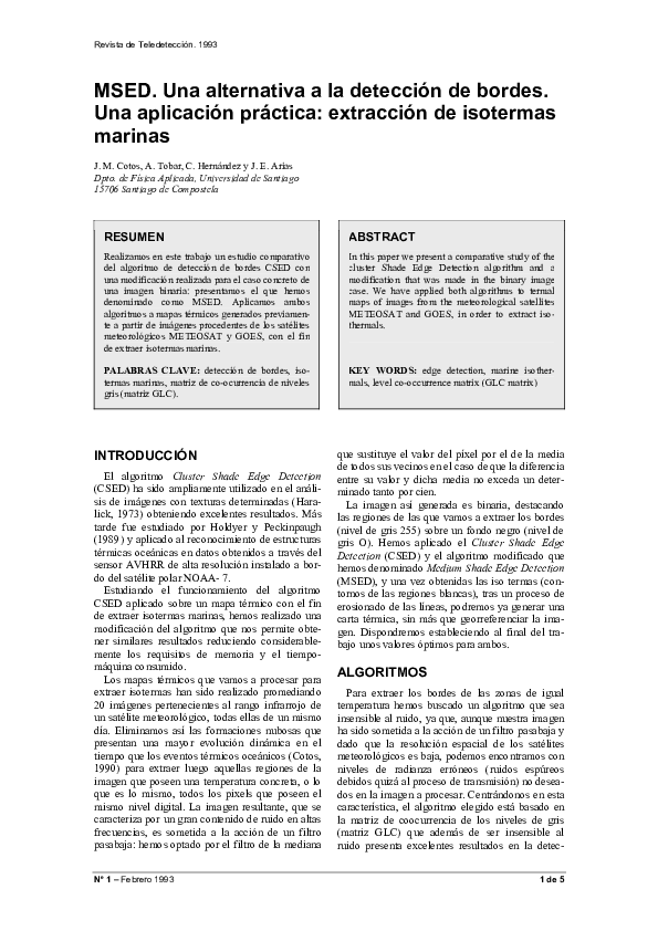 (PDF) MSED. Una alternativa a la detección de bordes. Una aplicación práctica: extracción de ...