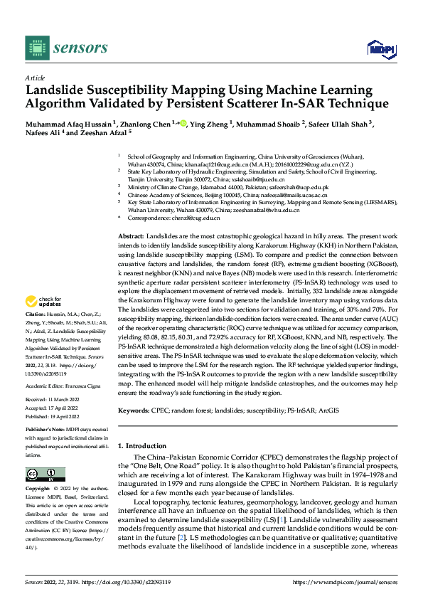 Pdf Landslide Susceptibility Mapping Using Machine Learning Algorithm Validated By Persistent 1817