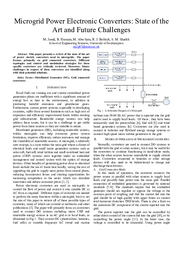 Pdf Microgrid Power Electronic Converters State Of The Art And Future Challenges Mohsin