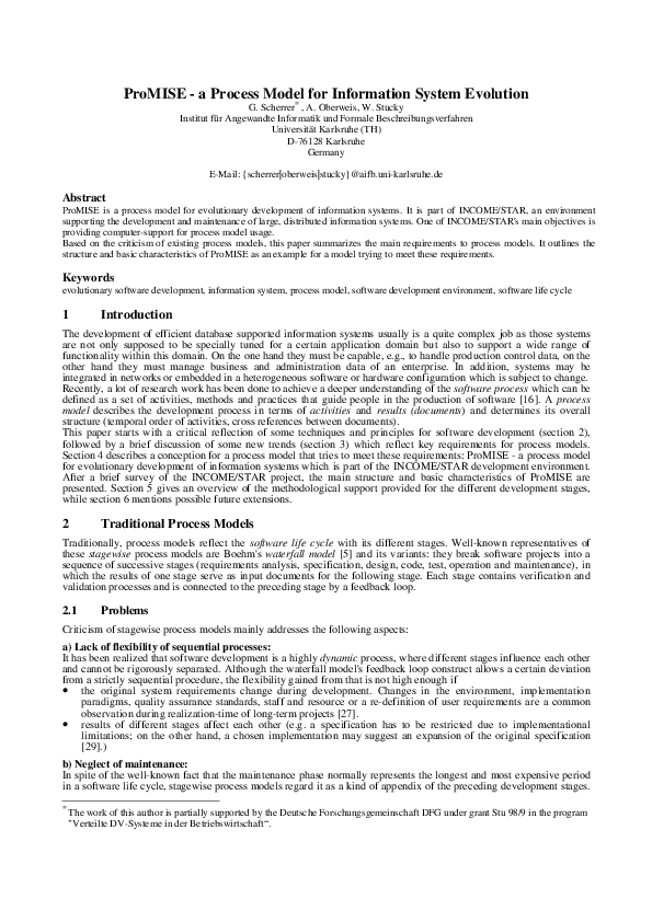 (PDF) ProMISE - a process model for information system evolution