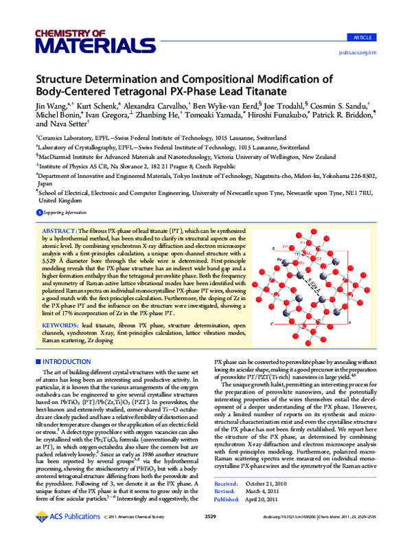 (PDF) Structure Determination and Compositional Modification of Body ...