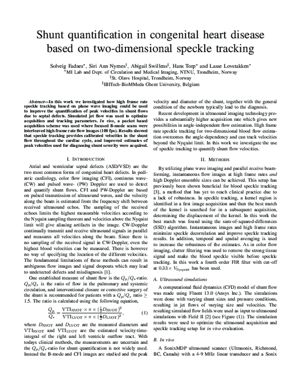 (PDF) Shunt quantification in congenital heart disease based on two ...