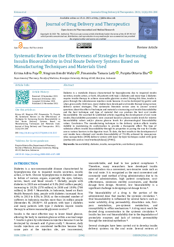 (PDF) Systematic Review on the Effectiveness of Strategies for Increasing Insulin ...