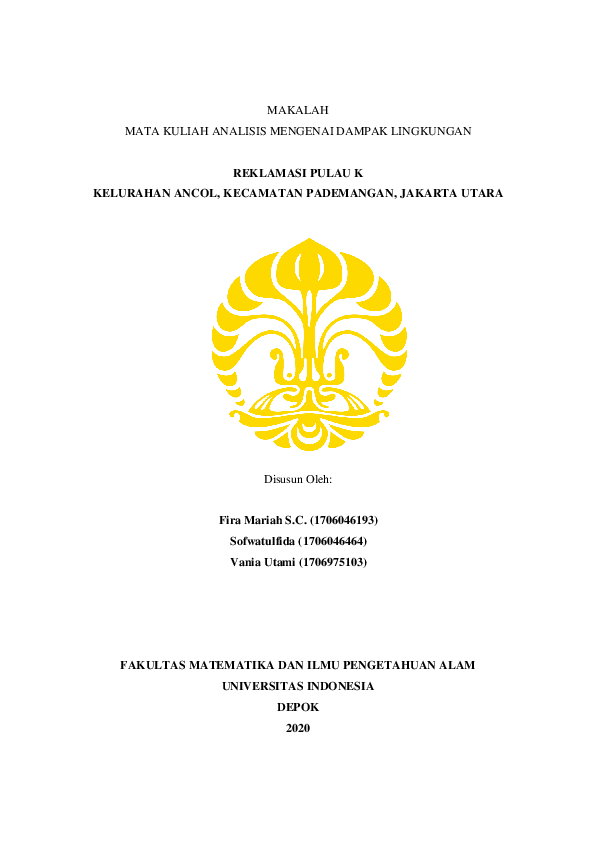 (PDF) REKLAMASI PULAU K KELURAHAN ANCOL, KECAMATAN PADEMANGAN, JAKARTA ...