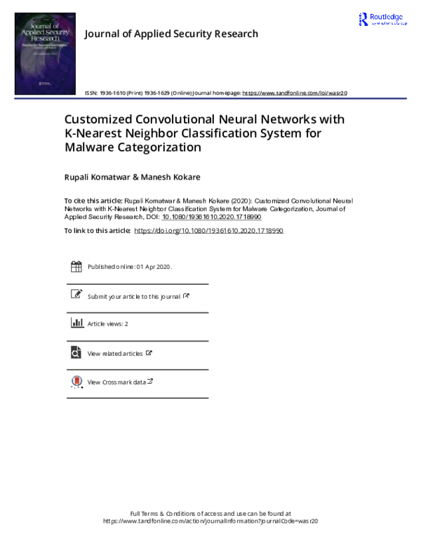 Pdf Customized Convolutional Neural Networks With K Nearest Neighbor Classification System For 0866