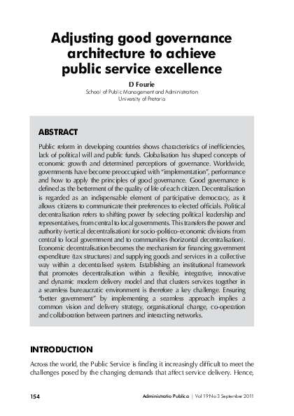 (PDF) Adjusting good governance architecture to achieve public service ...
