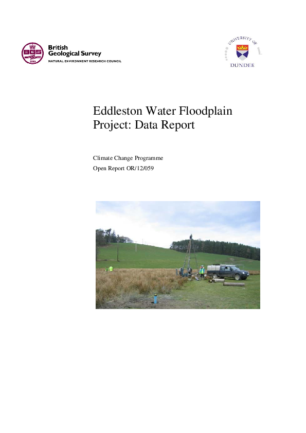 (PDF) Eddleston Water Floodplain Project: Data Report Climate Change Programme Open Report OR/12/059