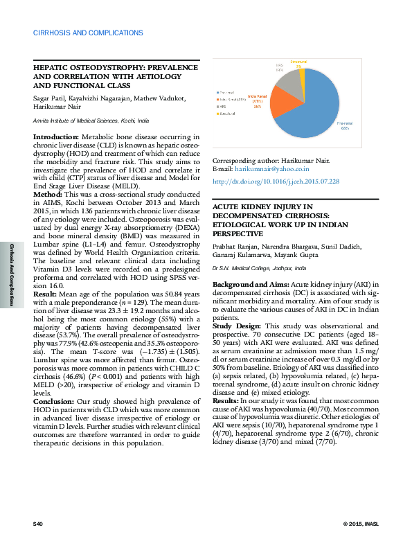 (PDF) Hepatic Osteodystrophy: Prevalence and Correlation with Aetiology ...