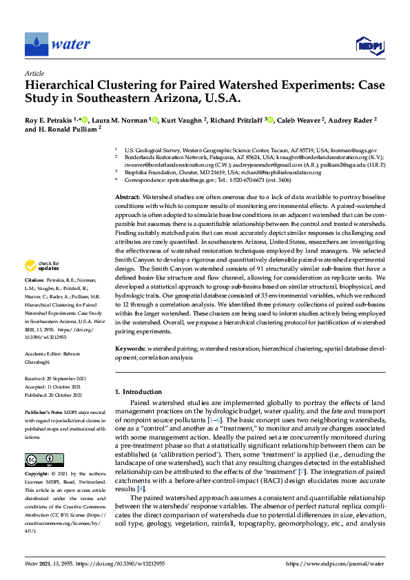 (PDF) Hierarchical Clustering for Paired Watershed Experiments: Case Study in Southeastern ...