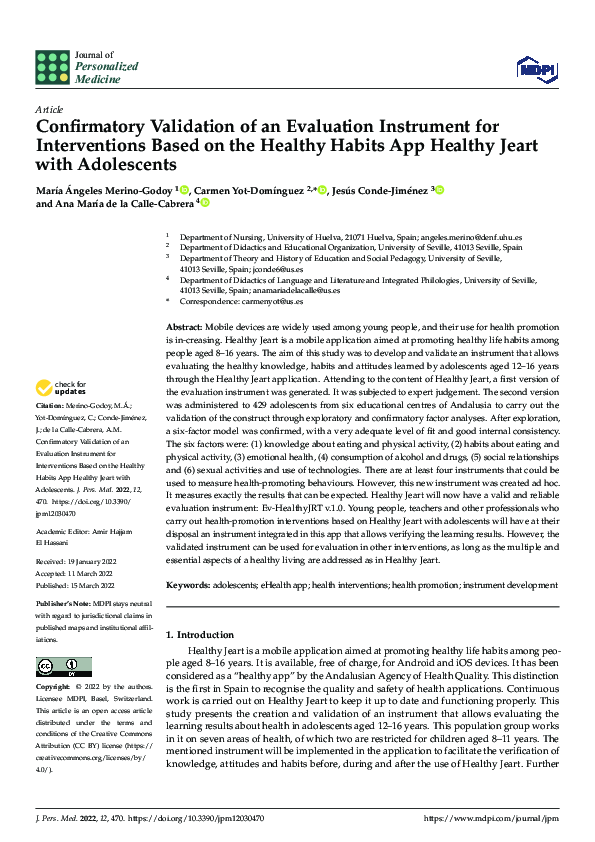 (PDF) Confirmatory Validation of an Evaluation Instrument for ...