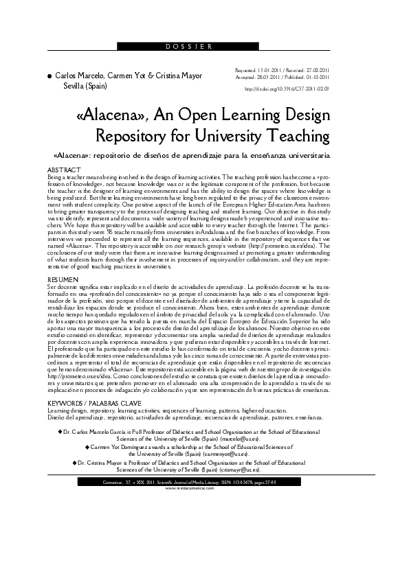 (PDF) «Alacena», An Open Learning Design Repository for University Teaching «Alacena ...