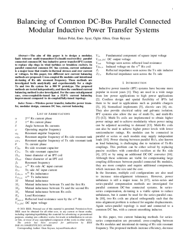 (PDF) Balancing of Common DC-Bus Parallel-Connected Modular Inductive ...
