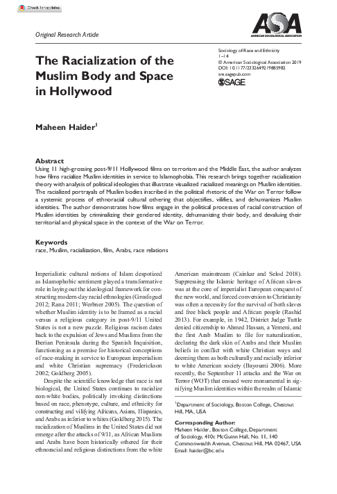 (PDF) The Racialization of the Muslim Body and Space in Hollywood