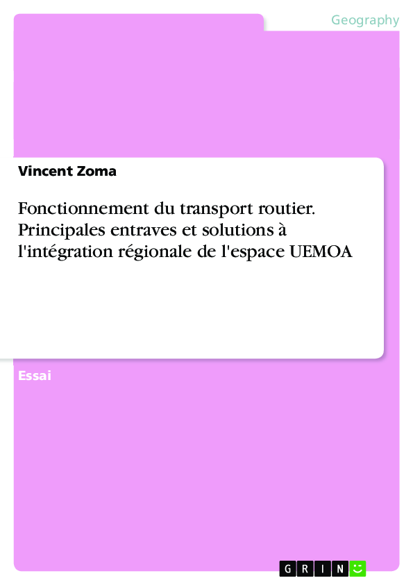 (PDF) Fonctionnement du transport routier. Principales entraves et ...