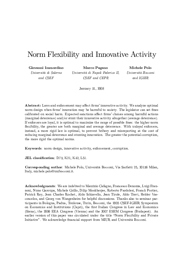 (PDF) Norm Flexibility and Innovative Activity