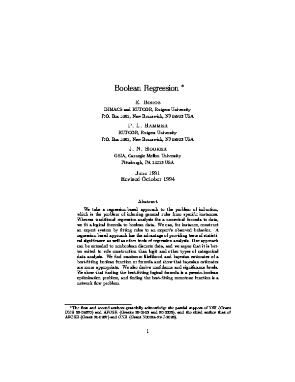 (PDF) Boolean regression