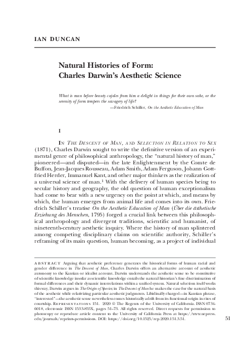 (PDF) Natural Histories of Form: Charles Darwin's Aesthetic Science