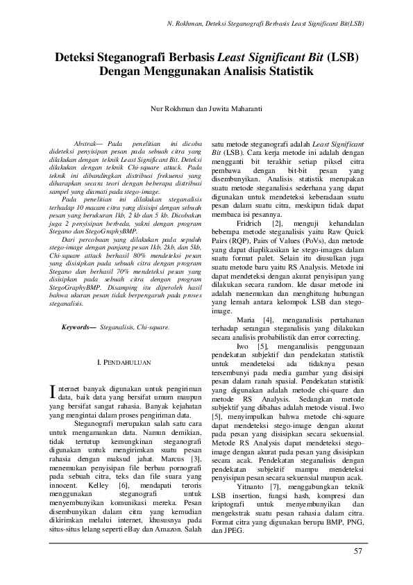 (PDF) Deteksi Steganografi Berbasis Least Significant Bit (LSB) Dengan ...