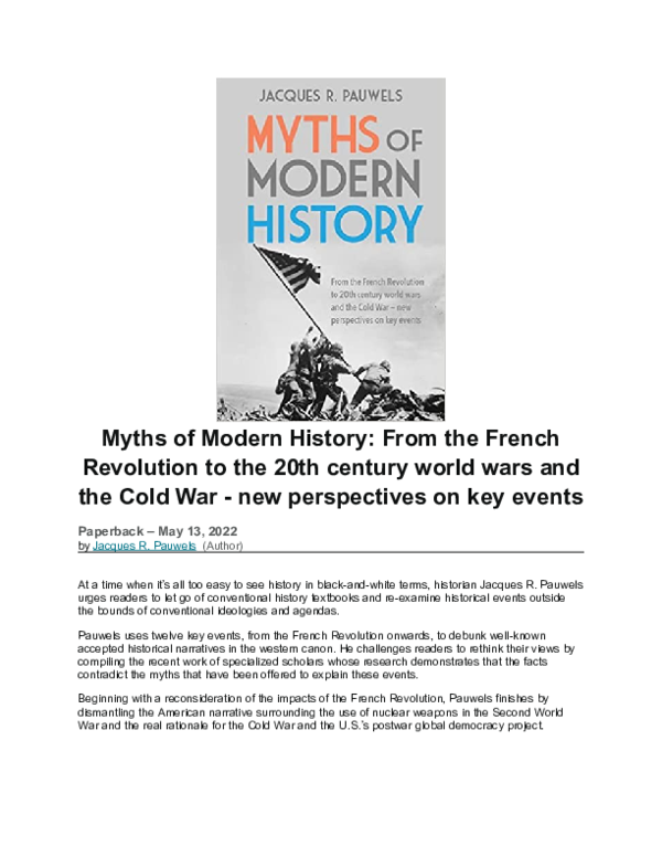 (DOC) Myths of Modern History Announcement