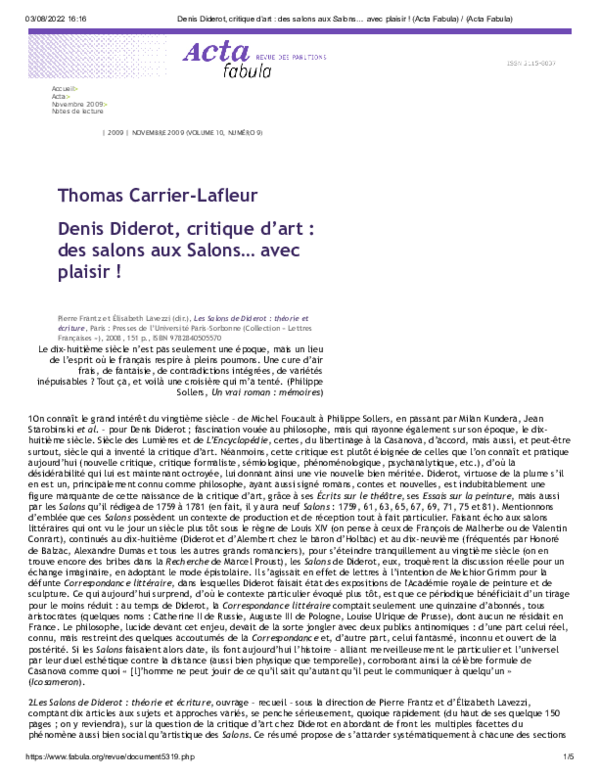 (PDF) Pierre Frantz et Élisabeth Lavezzi (dir.), Les Salons de Diderot ...