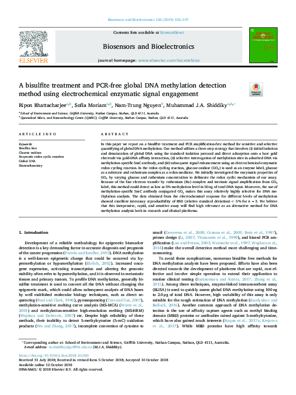 (PDF) A bisulfite treatment and PCR-free global DNA methylation detection method using ...