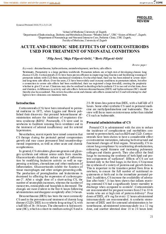 (PDF) Acute and chronic side effects of corticosteroids used for ...