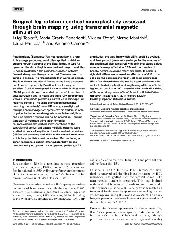 (PDF) Surgical leg rotation
