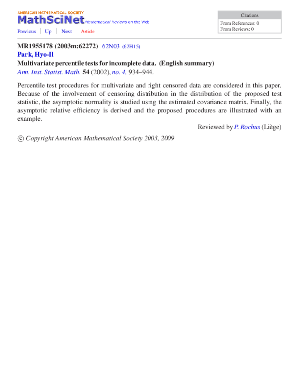 (PDF) MR1955178,Park, Hyo-Il , Multivariate percentile tests for ...