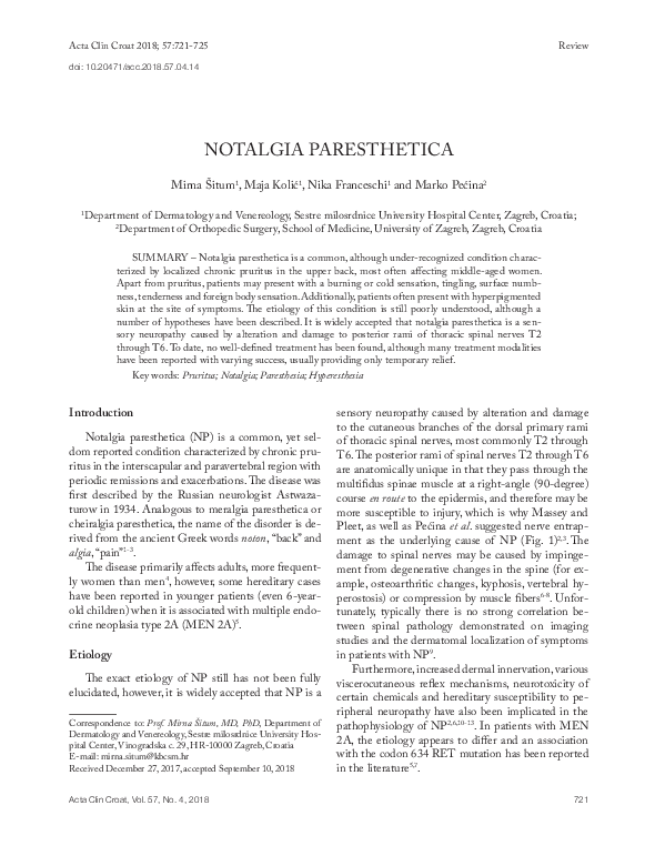 (PDF) Notalgia Paresthetica