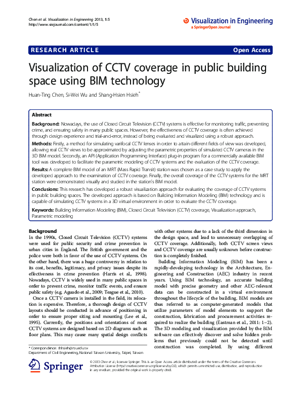 (PDF) Visualization of CCTV coverage in public building space using BIM ...