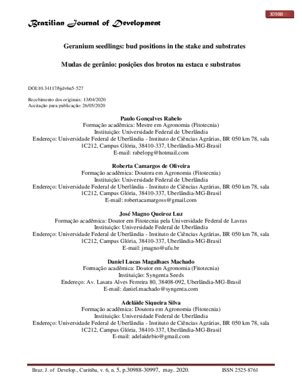 (PDF) Geranium seedlings: bud positions in the stake and substrates