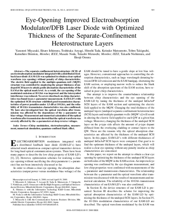 (PDF) Eye-opening improved electroabsorption modulator/DFB laser diode ...