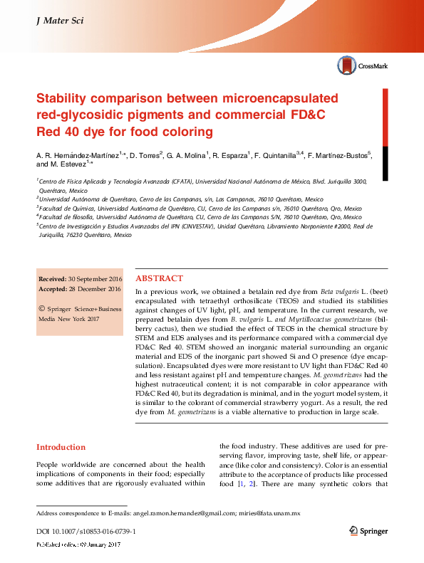 (PDF) Stability comparison between microencapsulated red-glycosidic ...