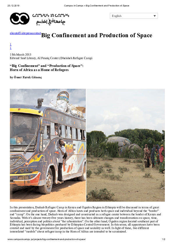 (PDF) Great Confinement and Production of Space