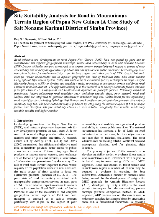 (PDF) Site Suitability Analysis for Road in Mountainous Terrain Region ...