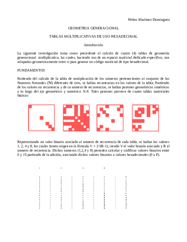 (PDF) Tablas multiplicativas de uso hexadecimal
