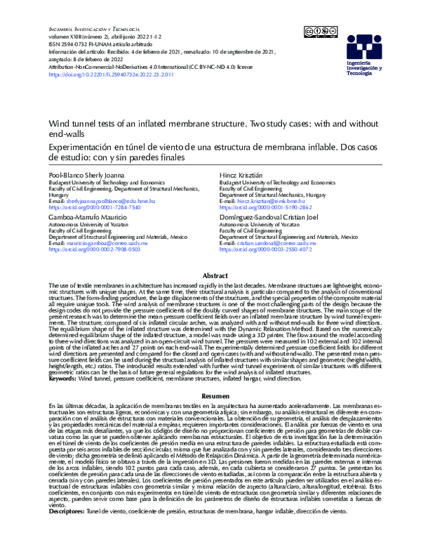 (PDF) Wind tunnel tests of an inflated membrane structure. Two study ...