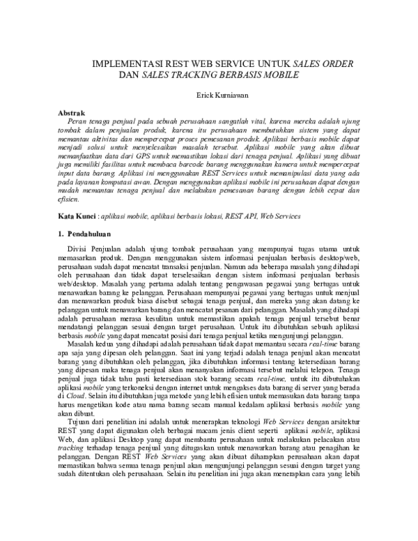 (PDF) Implementasi Rest Web Service Untuk Sales Order Dan Sales Tracking Berbasis Mobile