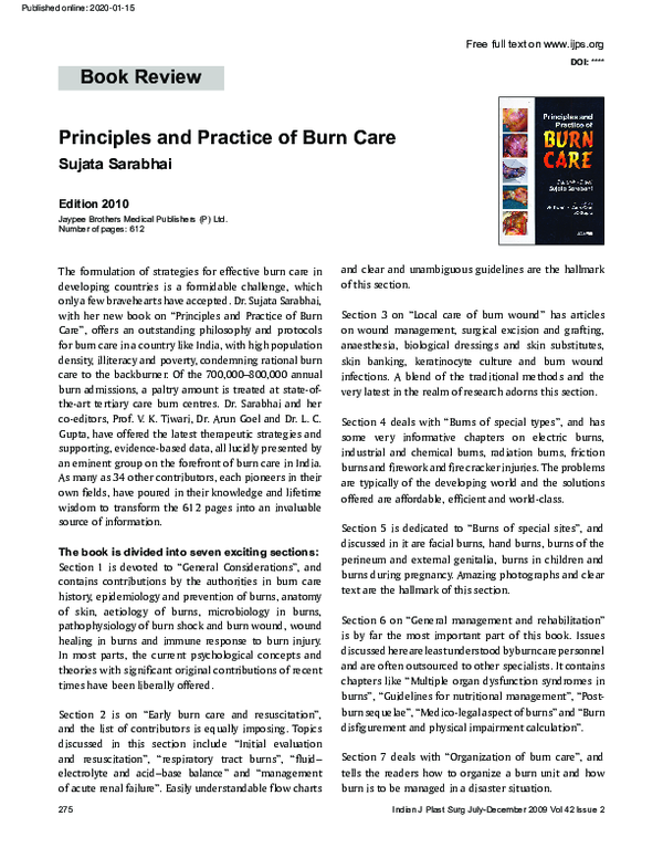 (PDF) Principles and Practice of Burn Care