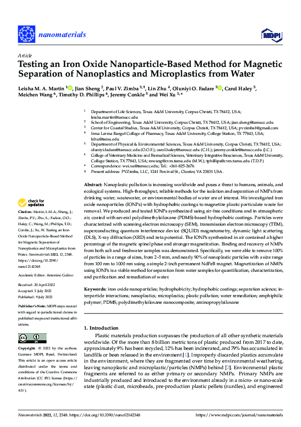 (PDF) Testing an Iron Oxide Nanoparticle-Based Method for Magnetic ...
