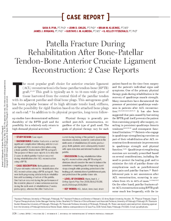 (PDF) Patella Fracture During Rehabilitation After Bone-Patellar Tendon ...