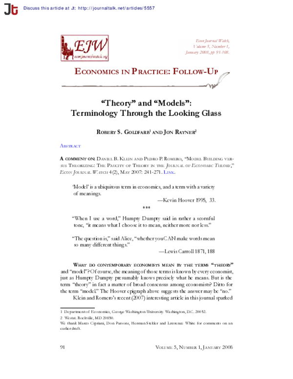 (PDF) of Theory in The Journal of Economic ThEory | Jonathan Ratner ...