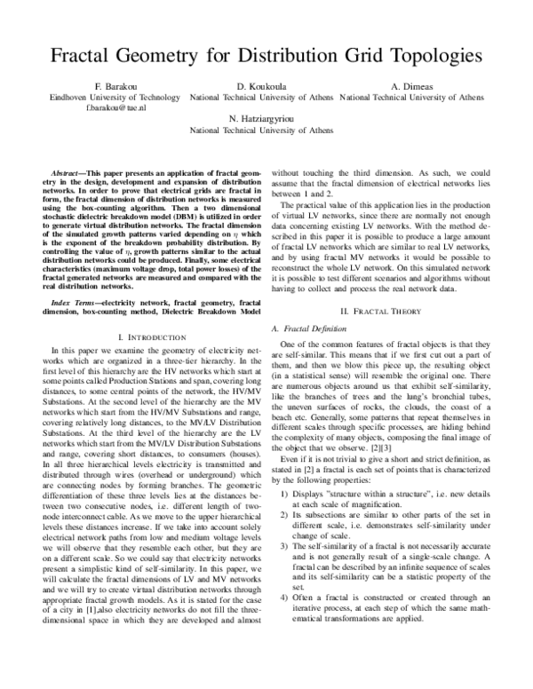 (PDF) Fractal geometry for distribution grid topologies