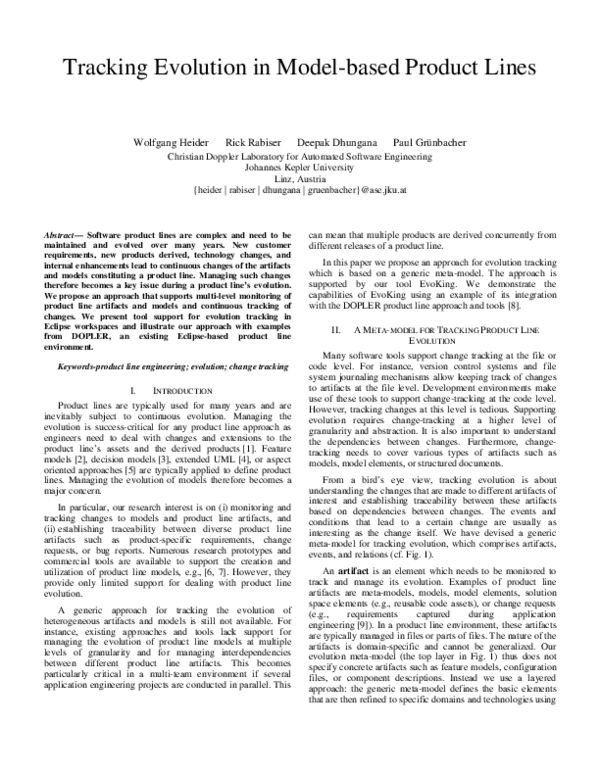 (PDF) Simulating evolution in model-based product line engineering